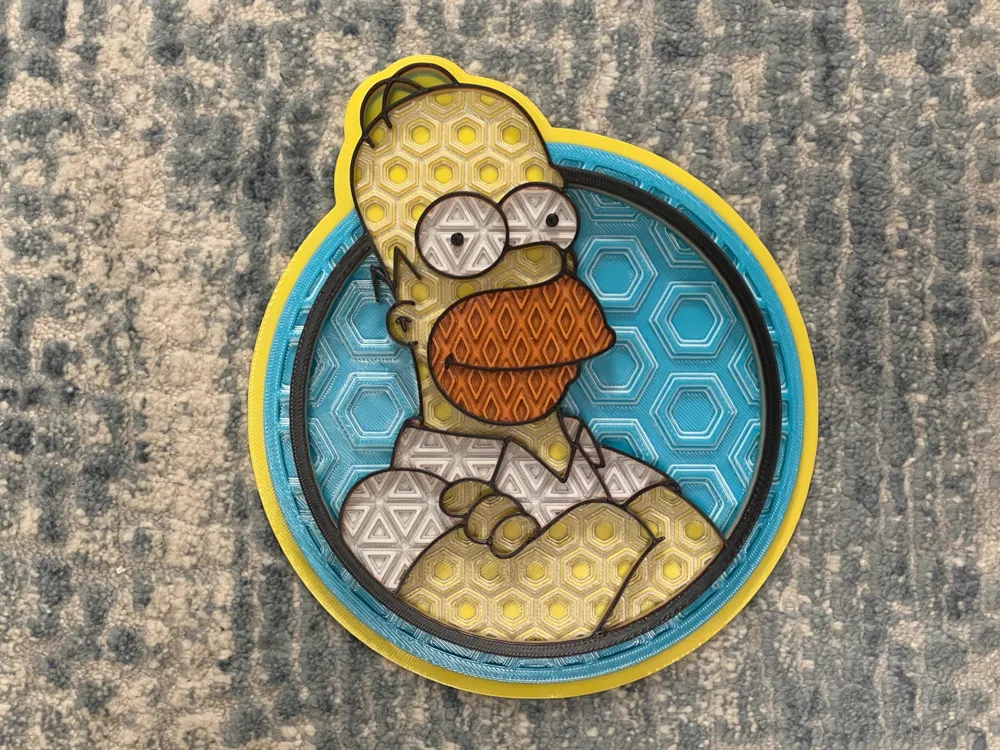 Homer Simpson Dimensional Mosaic by Richie Rich Richie Rich - MakerWorld