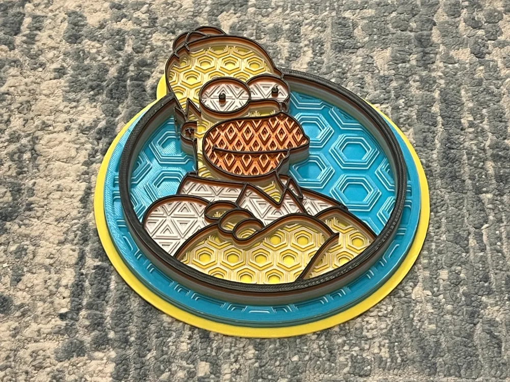 Homer Simpson Dimensional Mosaic by Richie Rich Richie Rich - MakerWorld