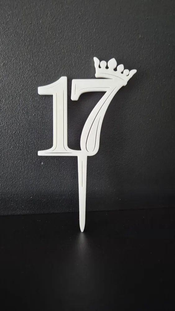 Tortentopper 17 Krone Nummer alles Gute zum Geburtstag – Kostenloses 3D ...