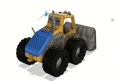 Yellow Bulldozer with Movements Version 2 by Black Jack - MakerWorld