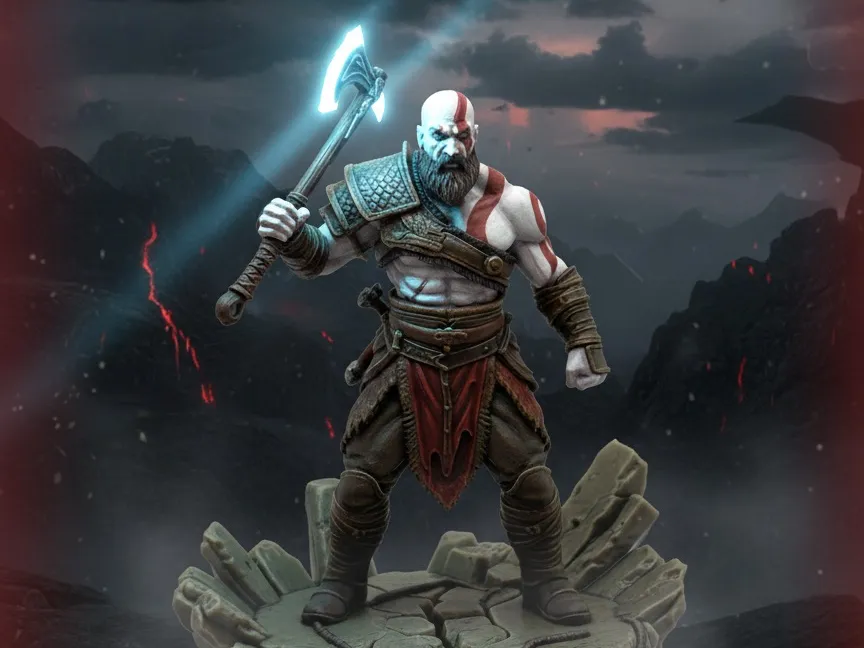 Kratos: God of War - Épico Modelo 3D Imprimível! - Modelo gratuito para ...