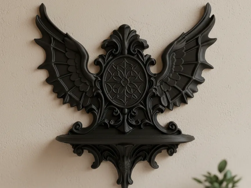 Baroque Wing Wall Shelf - Free 3D Print Model - MakerWorld