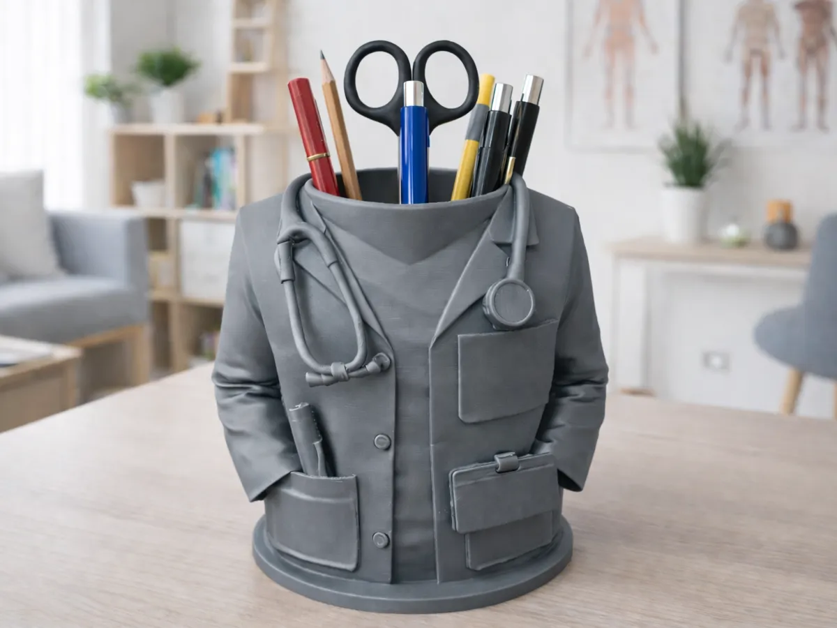 Healthcare Professional Penholder (Male Lab Coat) - Free 3D Print Model ...
