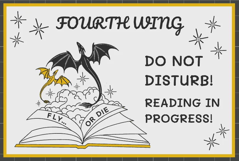 Fourth Wing Book - Do not Disturb sign - Reading - Free 3D Print Model ...