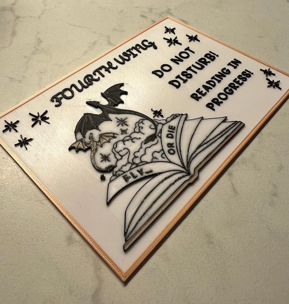 Fourth Wing Book - Do not Disturb sign - Reading - Free 3D Print Model ...