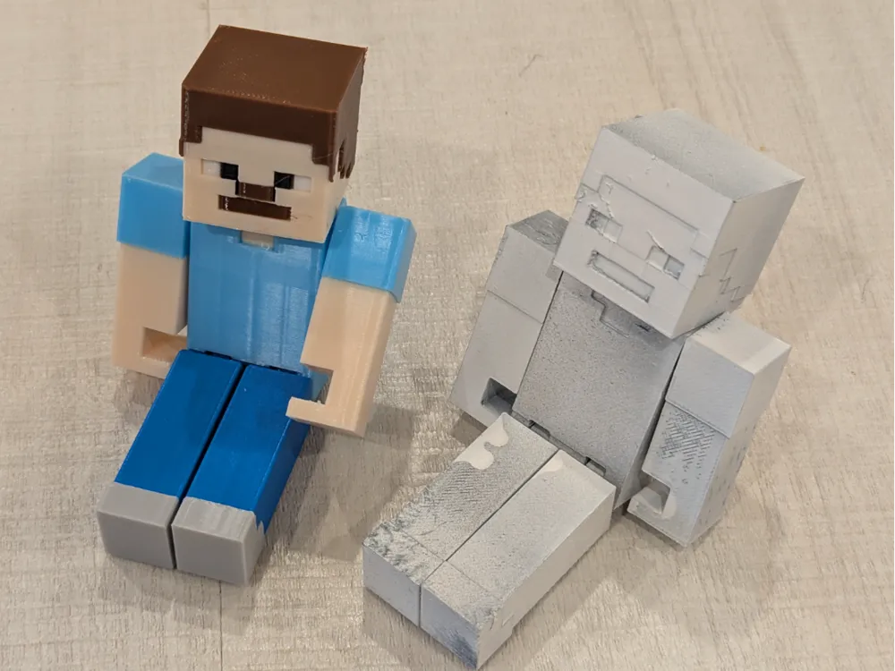Articulated Minecraft Steve with separating head - Free 3D Print Model ...