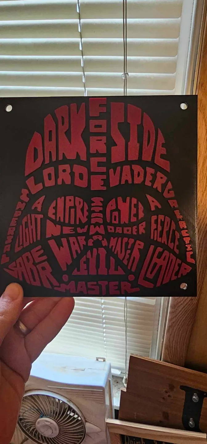 Darth Vader Sign/Plaque with screw holes by Red Feather Designs ...