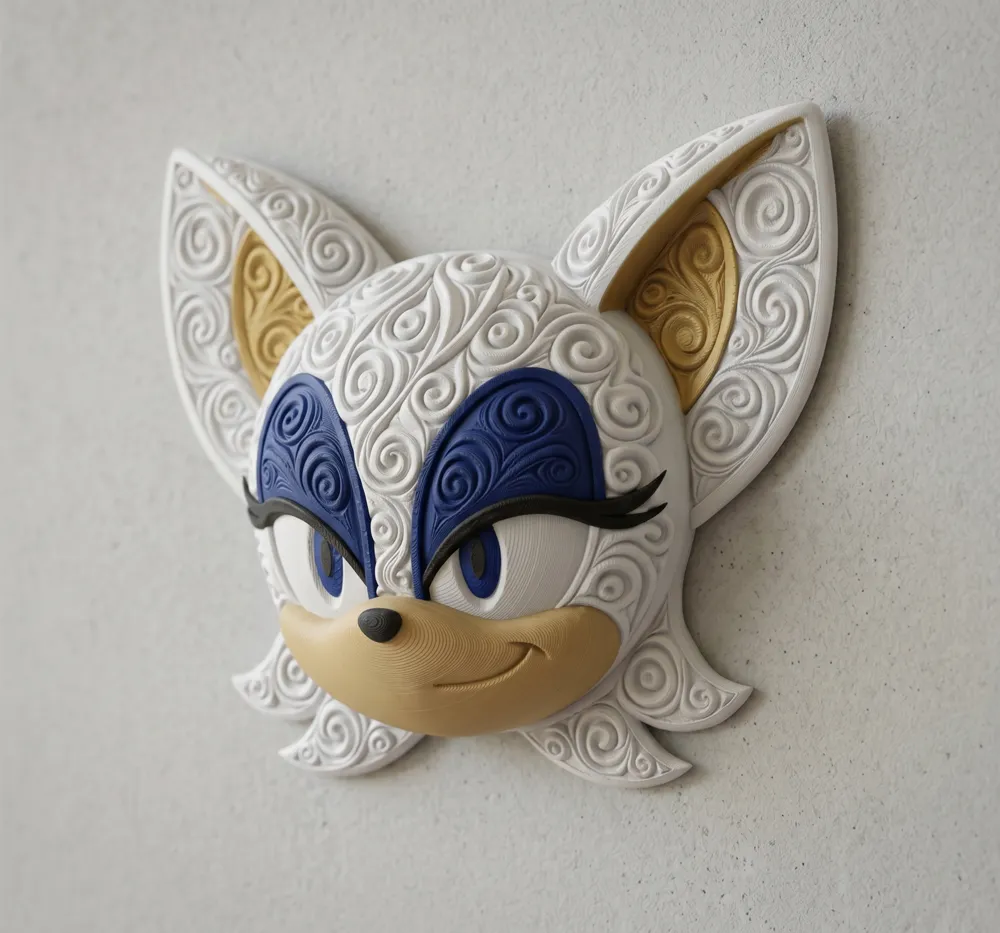 Rouge the Bat - Arte de pared - Fan art Sonic - Free 3D Print Model ...