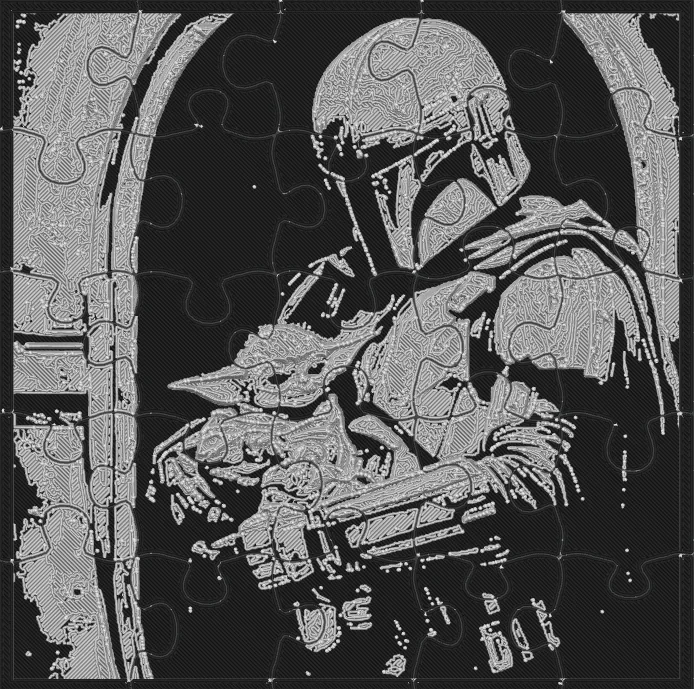 Mandalorian & Yoda Star Wars - Puzzle or Magnet by B-Engineer - MakerWorld