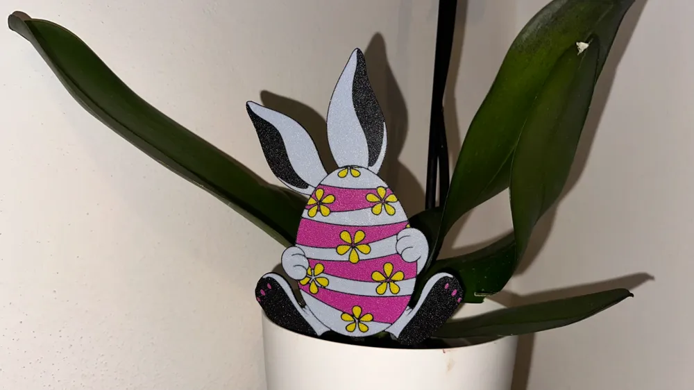 HAPPY EASTER BUNNY EGG WITH STEM by MICHAL_3Dtisk - MakerWorld
