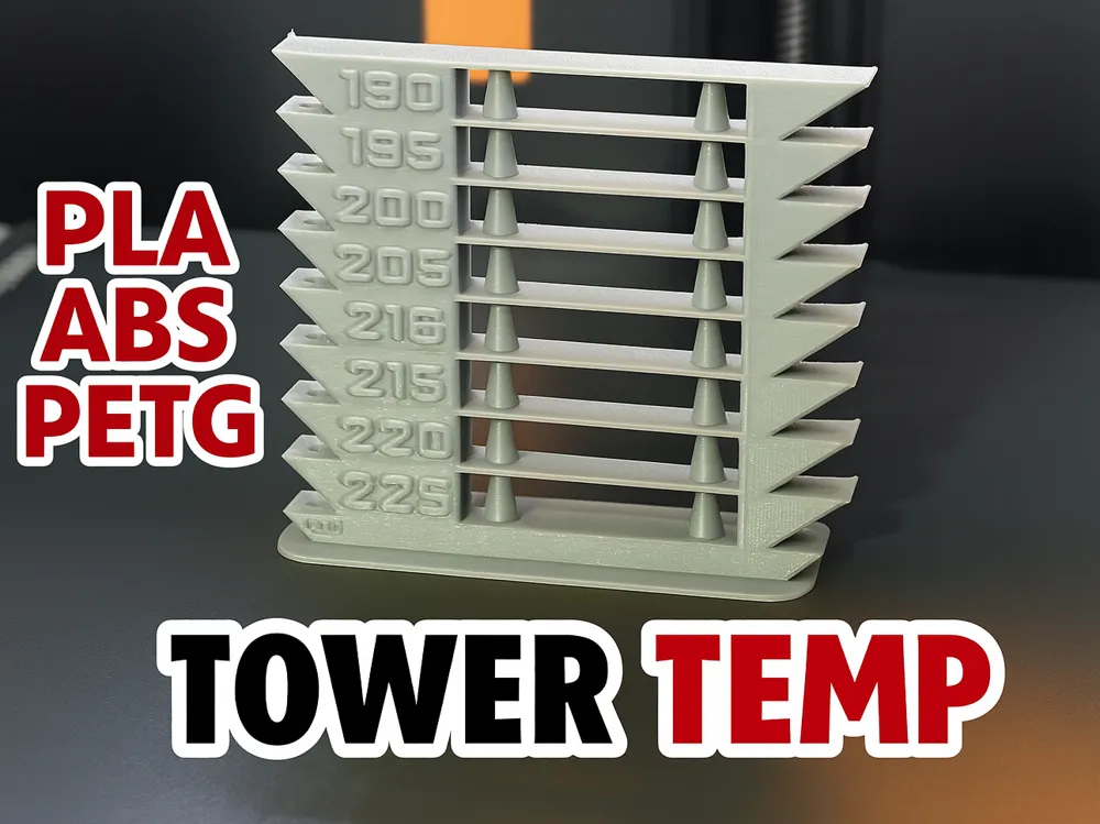 Tower Temp / Temperature Tower Test -PLA-ABS-PETG by 3DinPlastic ...