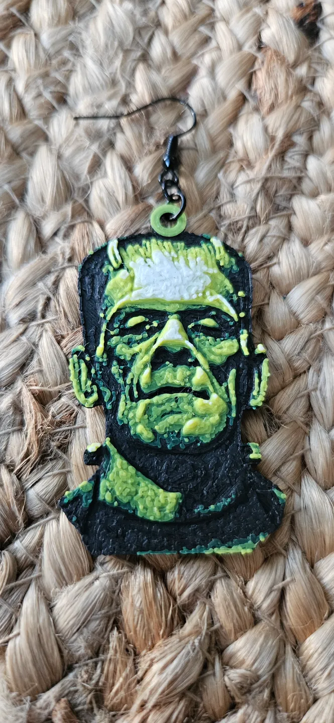 Frankenstein-inspired earrings by PrintedColorado - MakerWorld