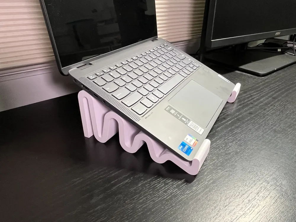 Laptop stand or riser - wave style - Free 3D Print Model - MakerWorld