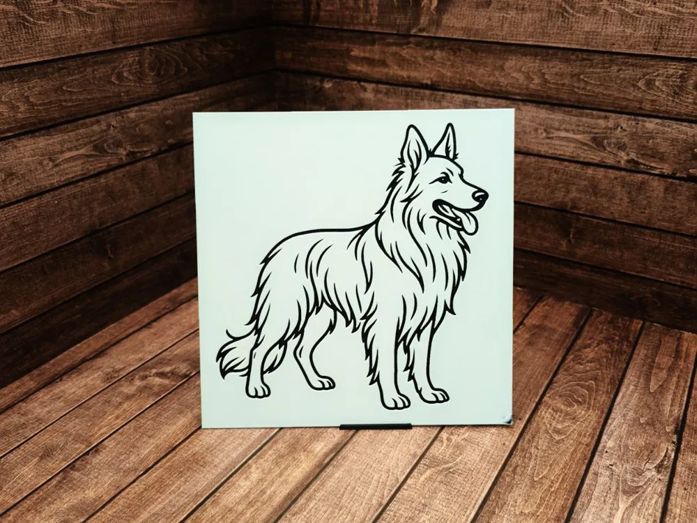 Long-Haired Shepherd Line Art by Aleksandr MakerWorld: Download Free 3D ...