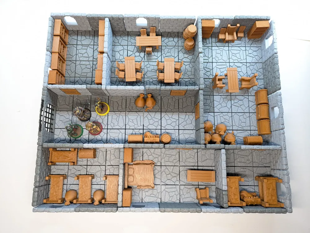 Dnd modular dungeon - Walls - Free 3D Print Model - MakerWorld
