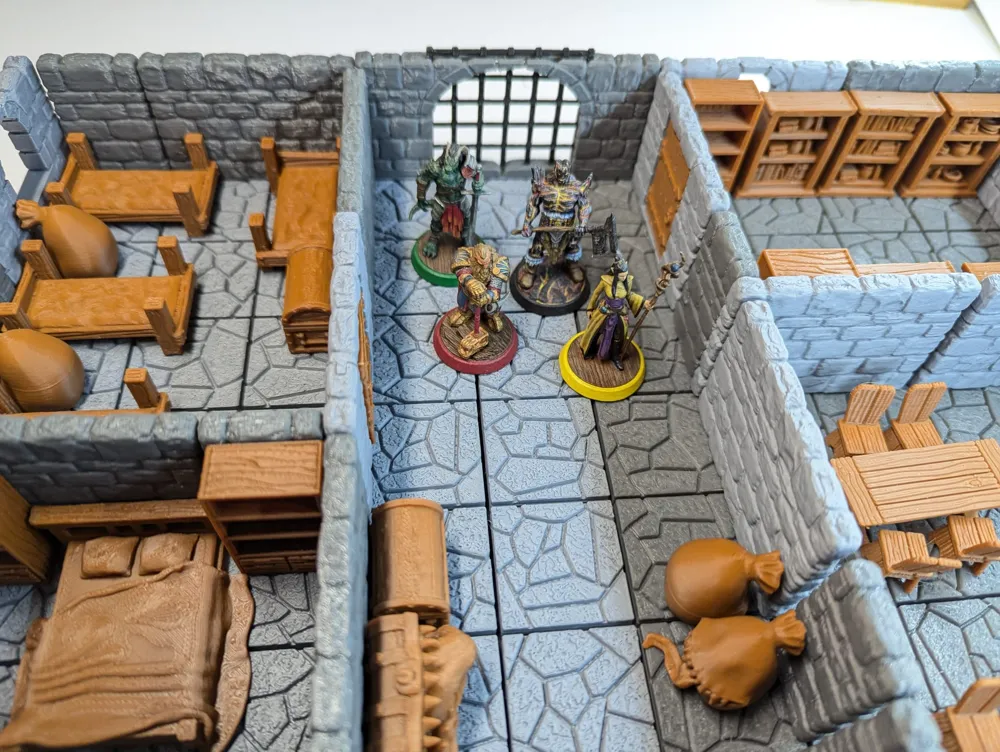 Dnd modular dungeon - Walls - Free 3D Print Model - MakerWorld