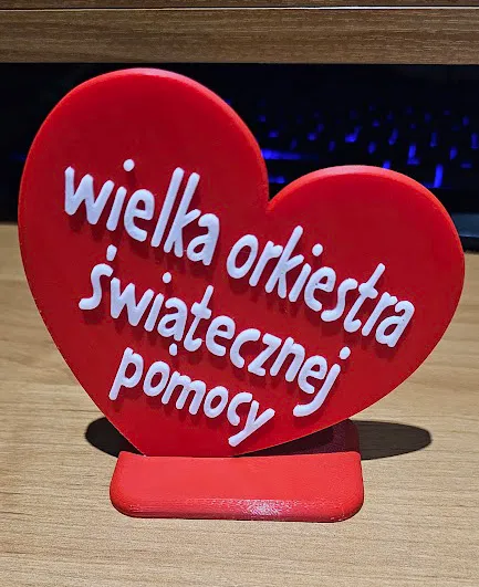 Wielka Orkiestra Świątecznej Pomocy WOŚP standing heart statue by ...