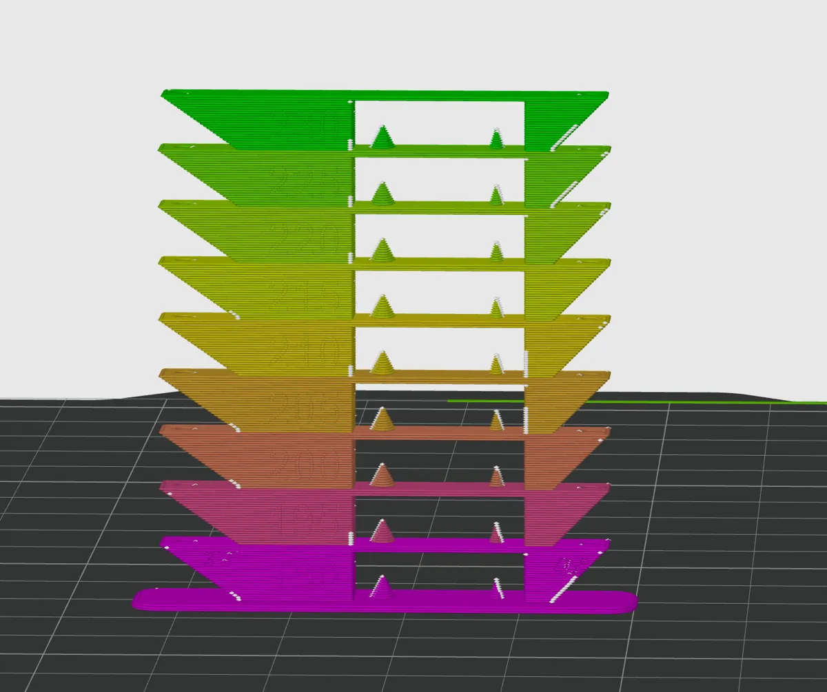 TPU Temperature Tower (temp tower) G Code Remixed by 3dprintnow ...