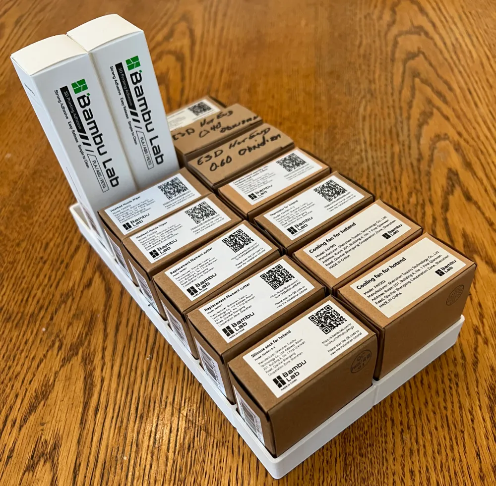 Bambu Spare Parts Boxes Organizer by tillmanjr - MakerWorld