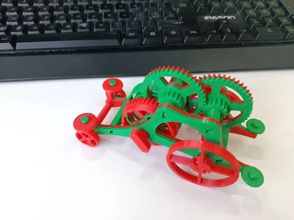 Fun Assembly—Four-Wheeled Clockwork Gear Car—with Steering Wheel by ...