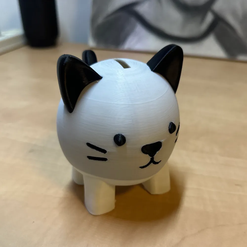 Cat Coin Bank – Cute 3D Printable Piggy Bank by HovavRoee MakerWorld ...
