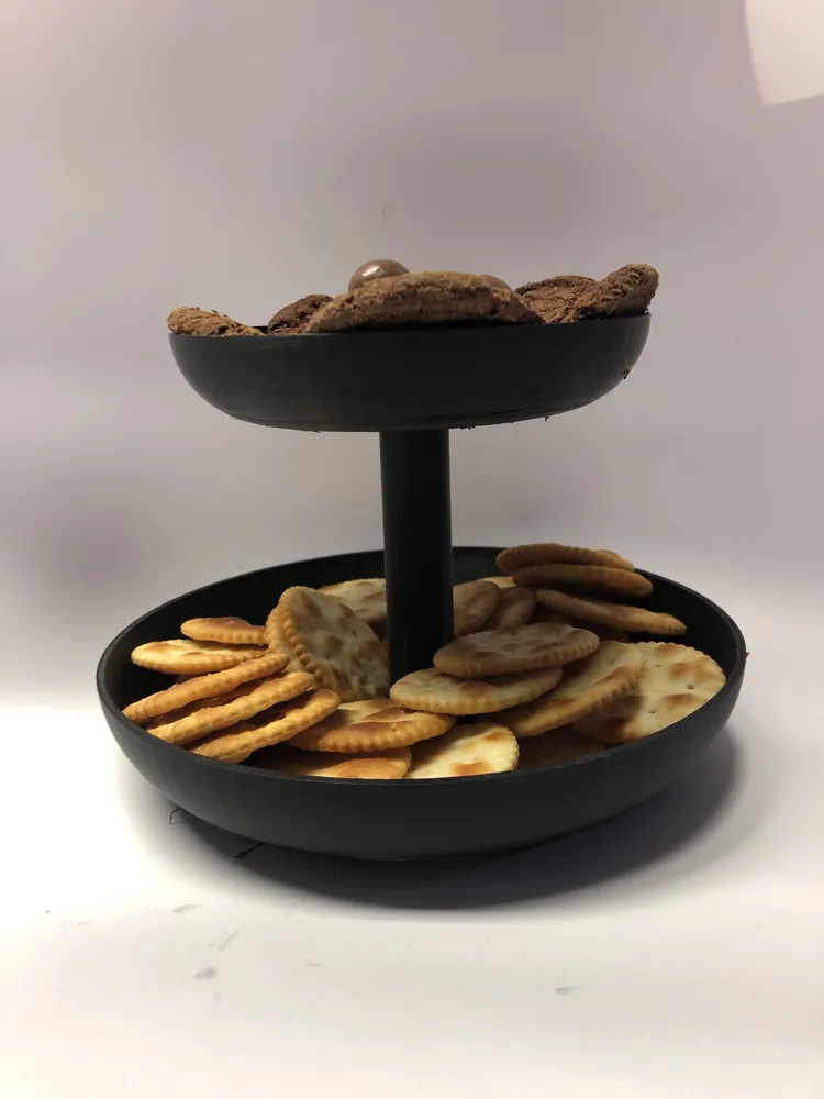 Two tiered cake and snack stand, serving stand - Free 3D Print Model ...