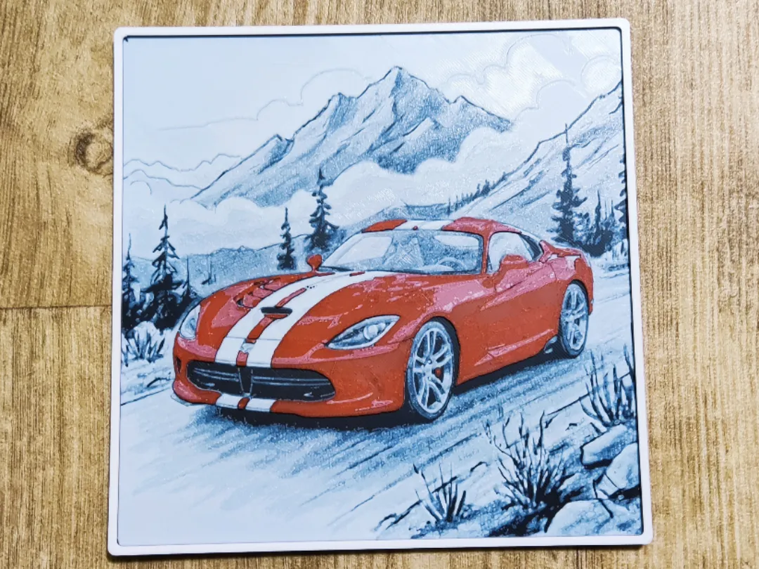 Dodge Viper - Hueforge - Free 3D Print Model - MakerWorld