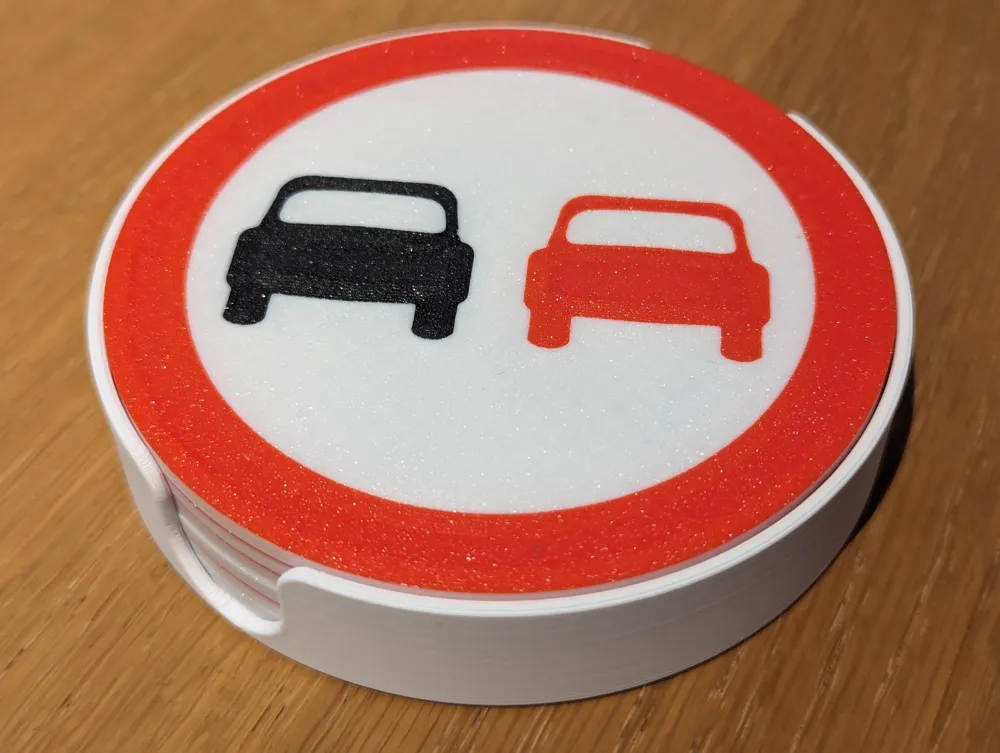 UK Road Sign 6 Coaster Holder (100mm x 3mm Coasters) by PLAUK - MakerWorld