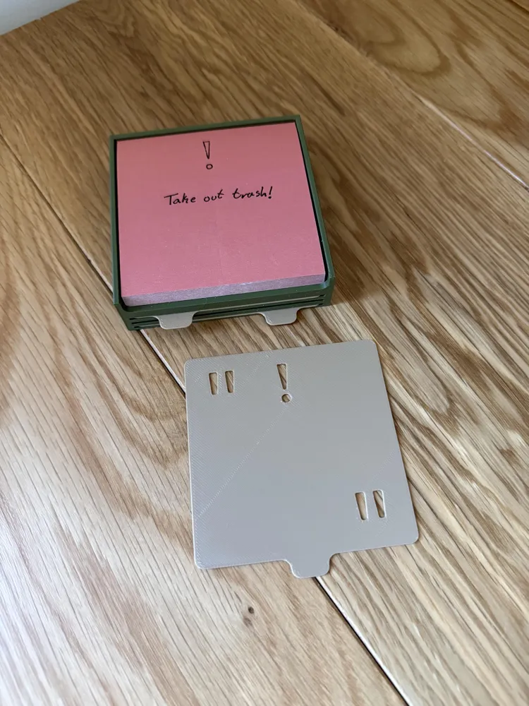 Sticky Note Holder with Note Templates / Stencils - Free 3D Print Model ...