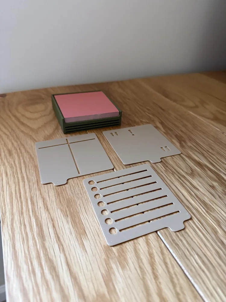 Sticky Note Holder with Note Templates / Stencils - Free 3D Print Model ...