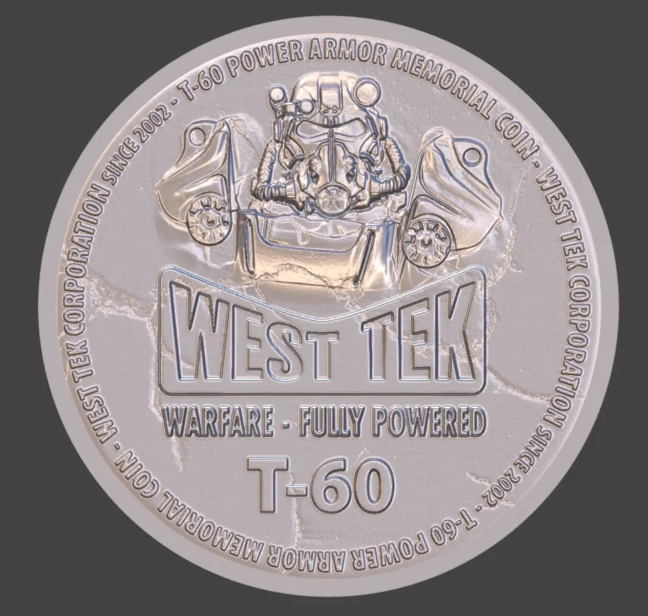 Fallout T60 memorial coin by Grafitomi - MakerWorld