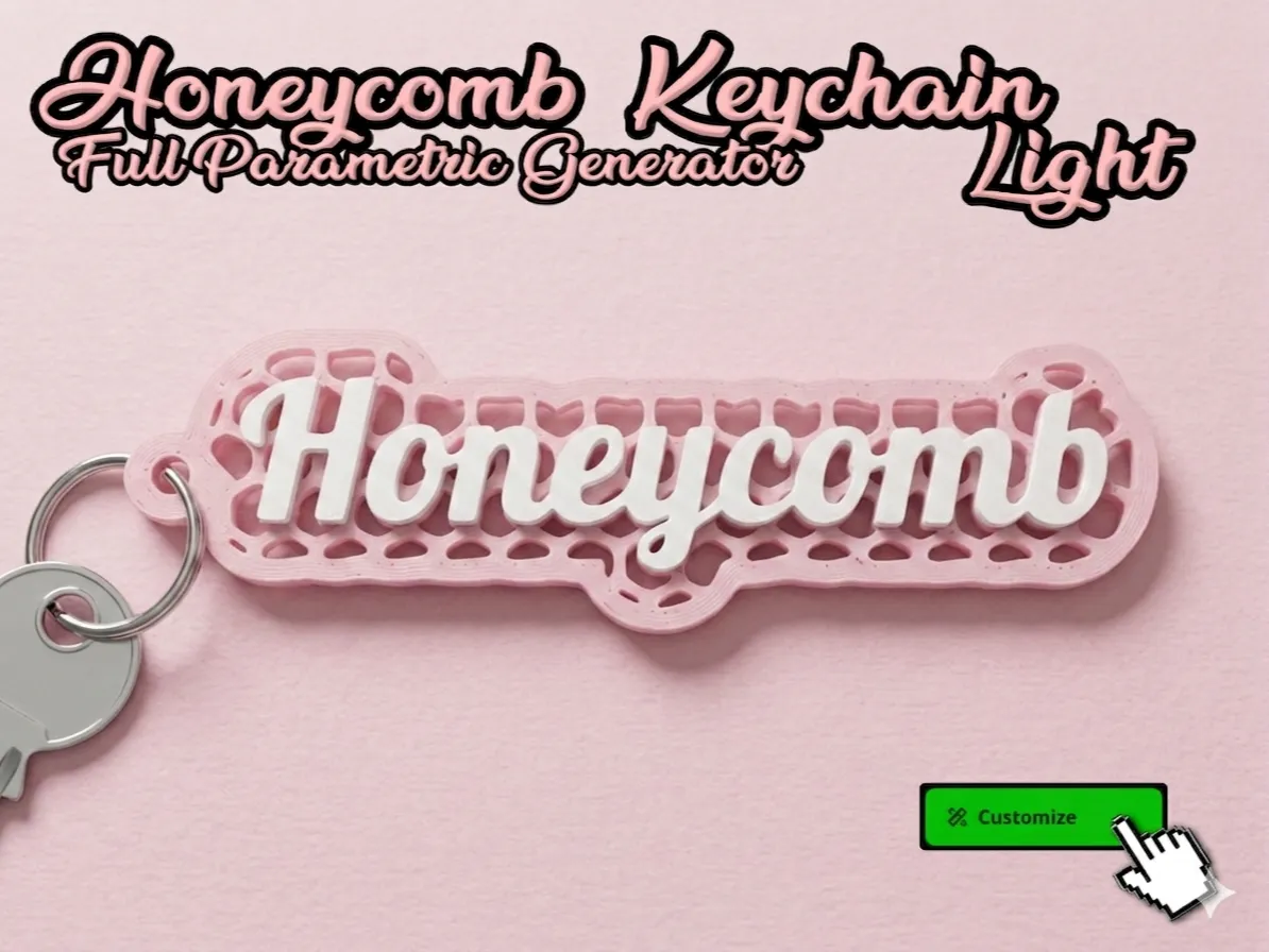 Name Honeycomb Keychain Light - Generator - Free 3D Print Model ...