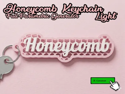 Name Honeycomb Keychain Light - Generator - Free 3D Print Model ...