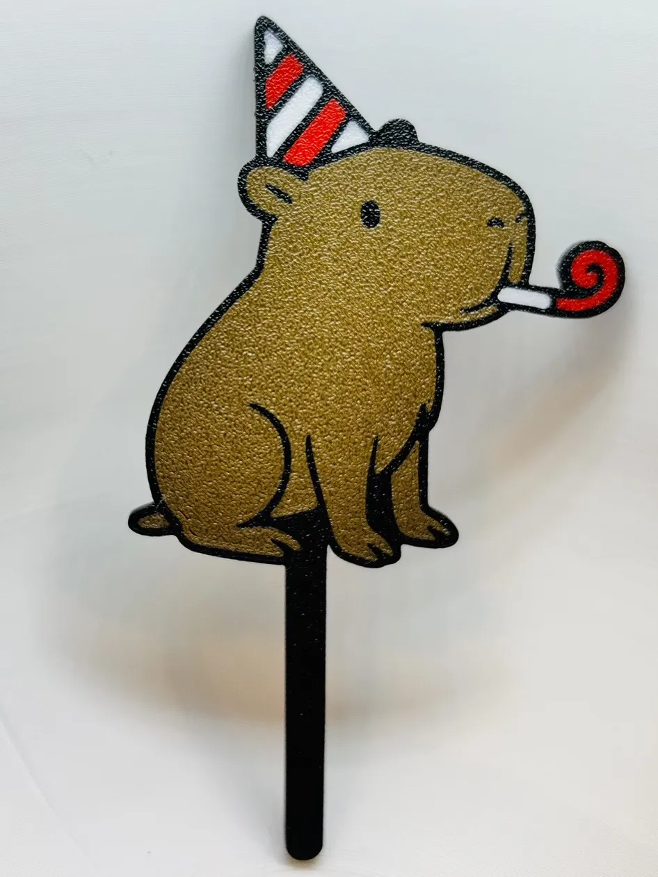 Capy Birthday - Free 3D Print Model - MakerWorld