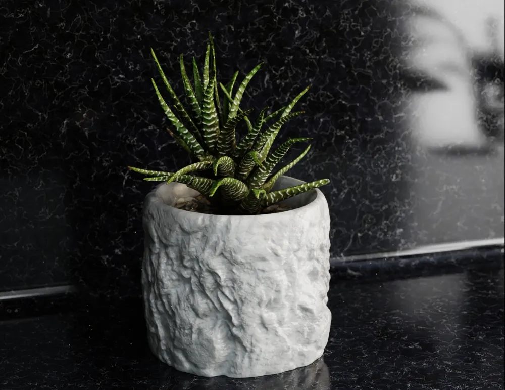 Rock flower pot 5 by uni3Dworld MakerWorld: Download Free 3D Models