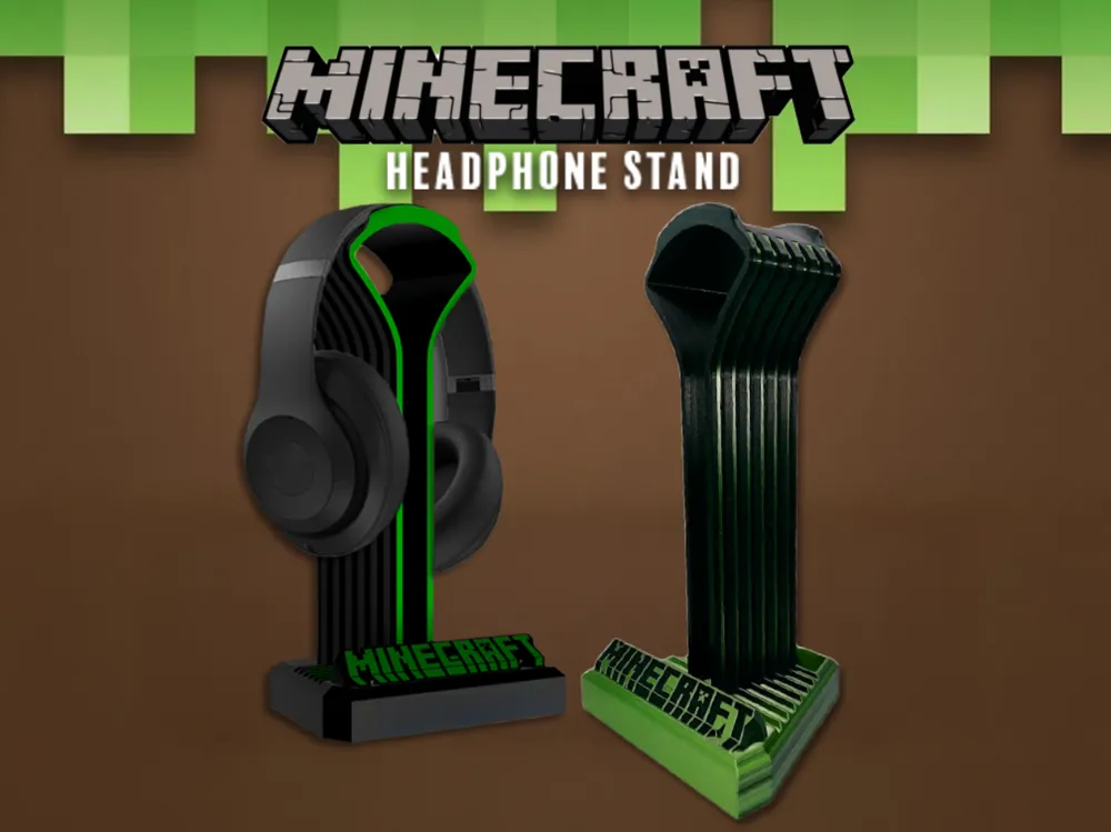 MineCraft Headphone Stand - Free 3D Print Model - MakerWorld