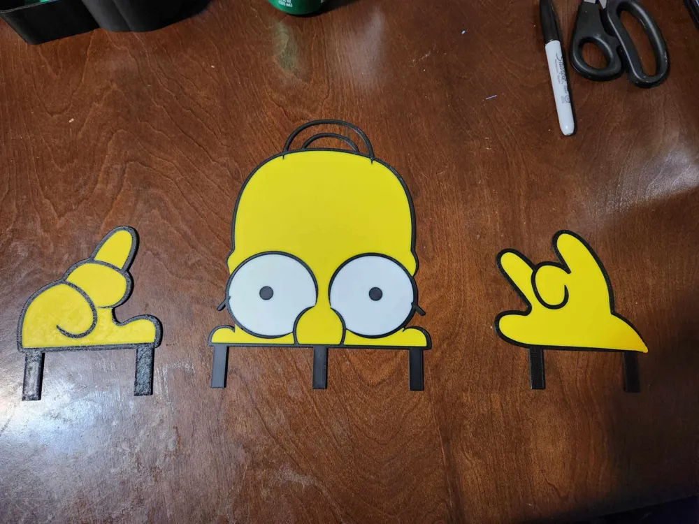 Homer Simpson car window insert by MemeDaddy - MakerWorld