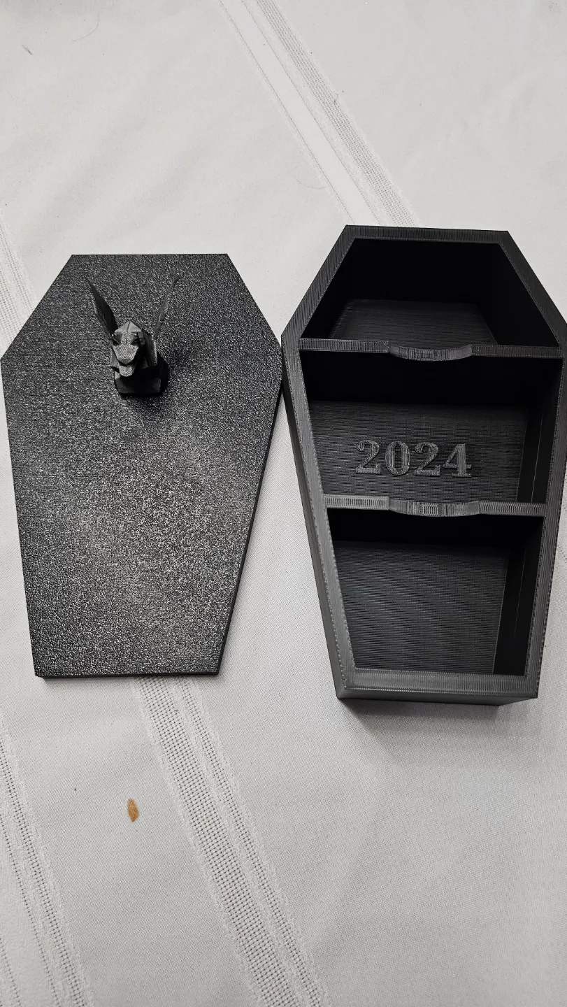Coffin with Bat Jewelry Box by Bill_Exact3D Design - MakerWorld