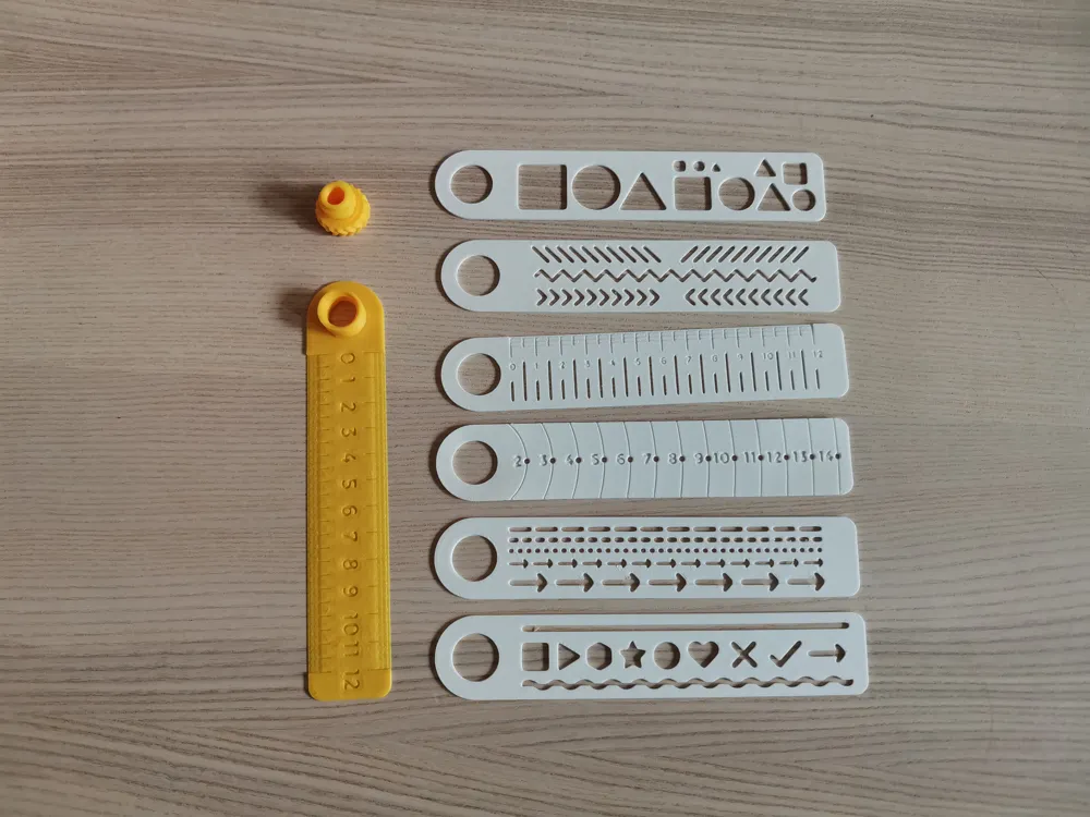 Foldable Modular Ruler & Stencil Set by xipit MakerWorld: Download Free ...