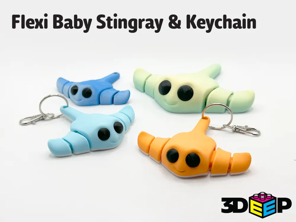Flexi Baby Stingray & Keychain - No Supports by 3DeepDesigns MakerWorld ...