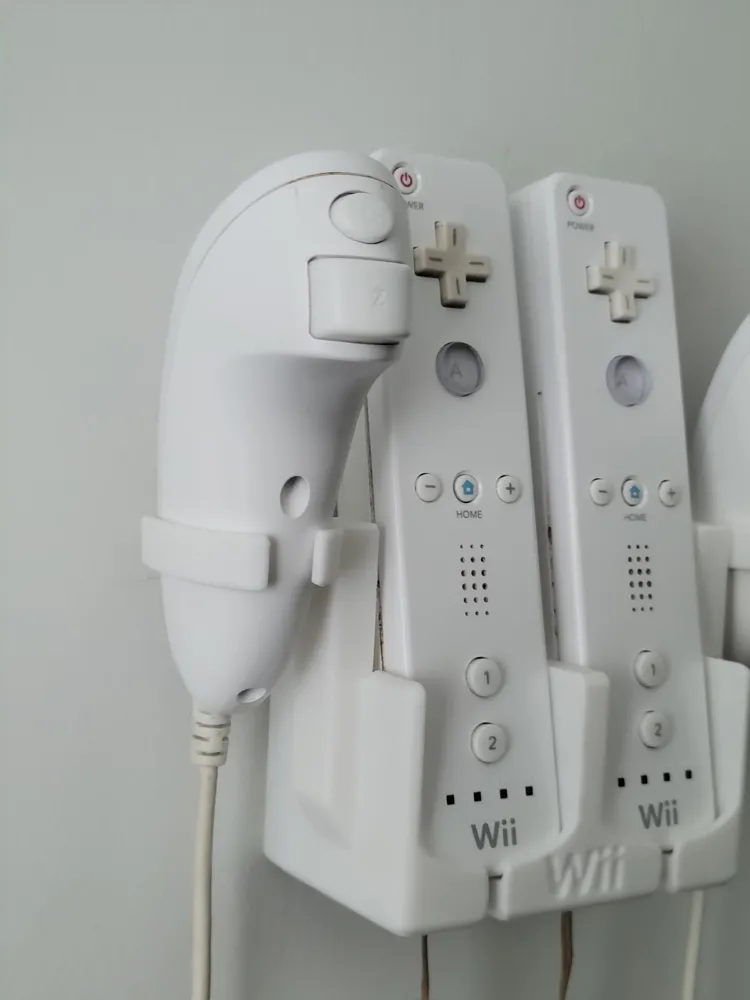 Wii Remote Holder with Nunchuck Stand - Wall Mount - Free 3D Print ...