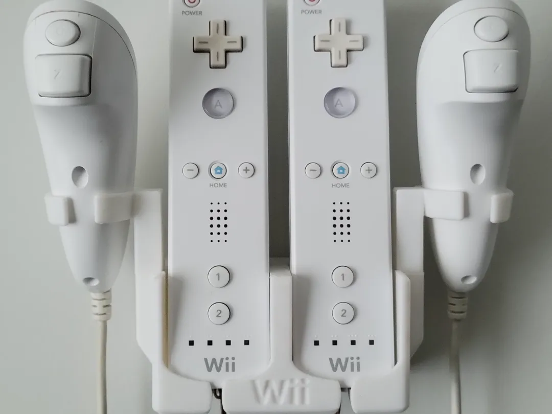Wii Remote Holder with Nunchuck Stand - Wall Mount - Free 3D Print ...