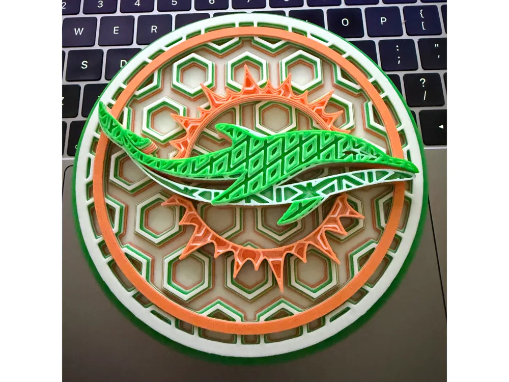 Miami Dolphins Dimensional Mosaic - Free 3D Print Model - MakerWorld
