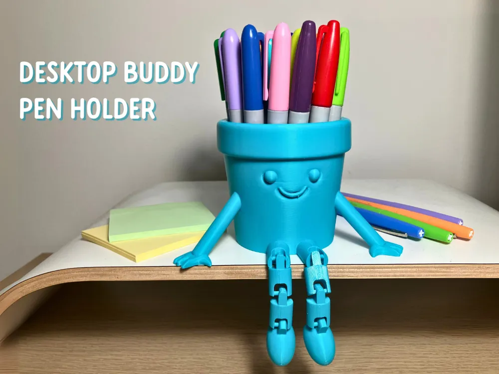 Desktop Buddy Pen Holder by A*i*m*e*e* MakerWorld: Download Free 3D Models