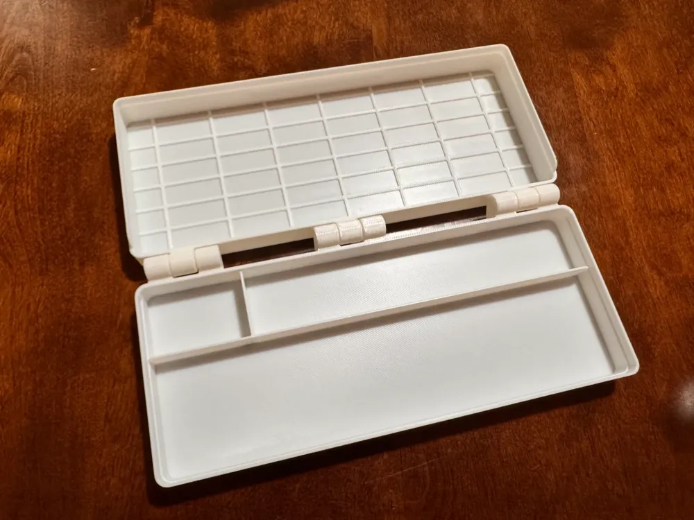 Print-in-place flip-top pen case with self-locking lid, easy to carry ...