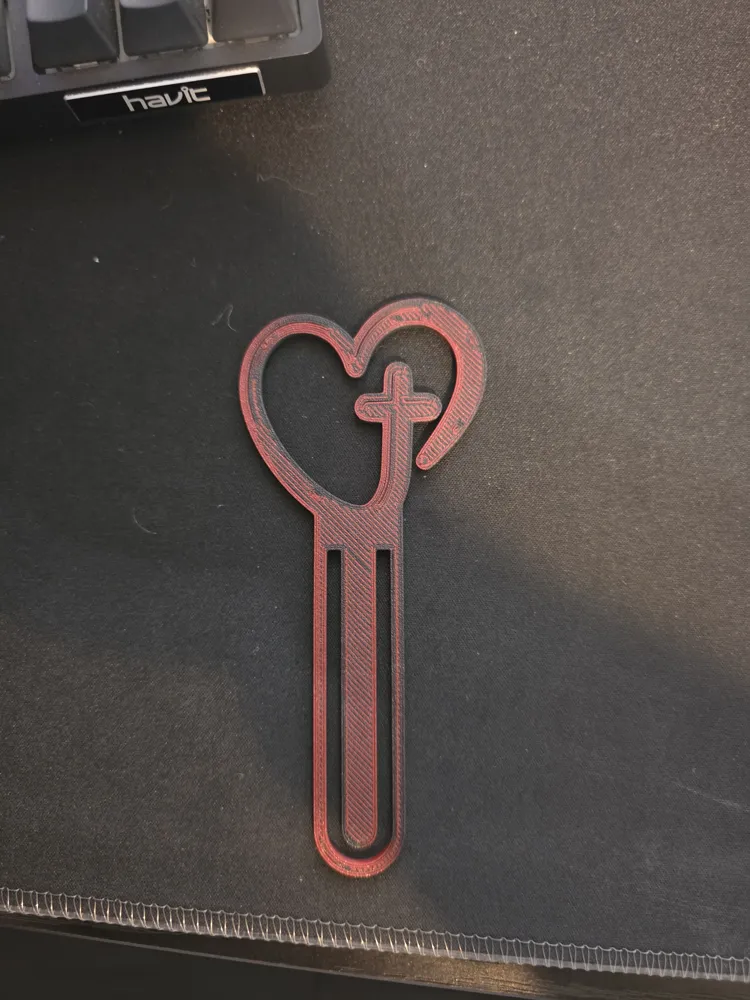 Heart-Cross Bookmark - Free 3D Print Model - MakerWorld