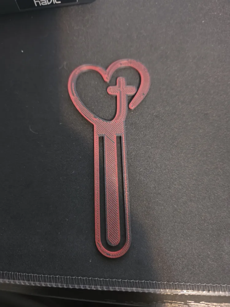 Heart-Cross Bookmark - Free 3D Print Model - MakerWorld