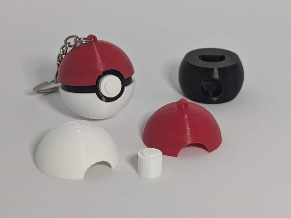 Mini Pokeball Keychain | No AMS needed! by custom3dmodels MakerWorld ...
