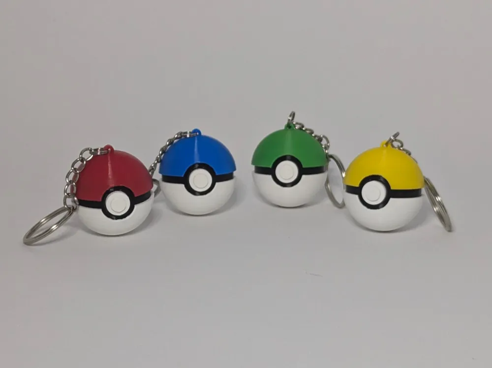 Pokeball Keychain | No AMS needed! - Free 3D Print Model - MakerWorld