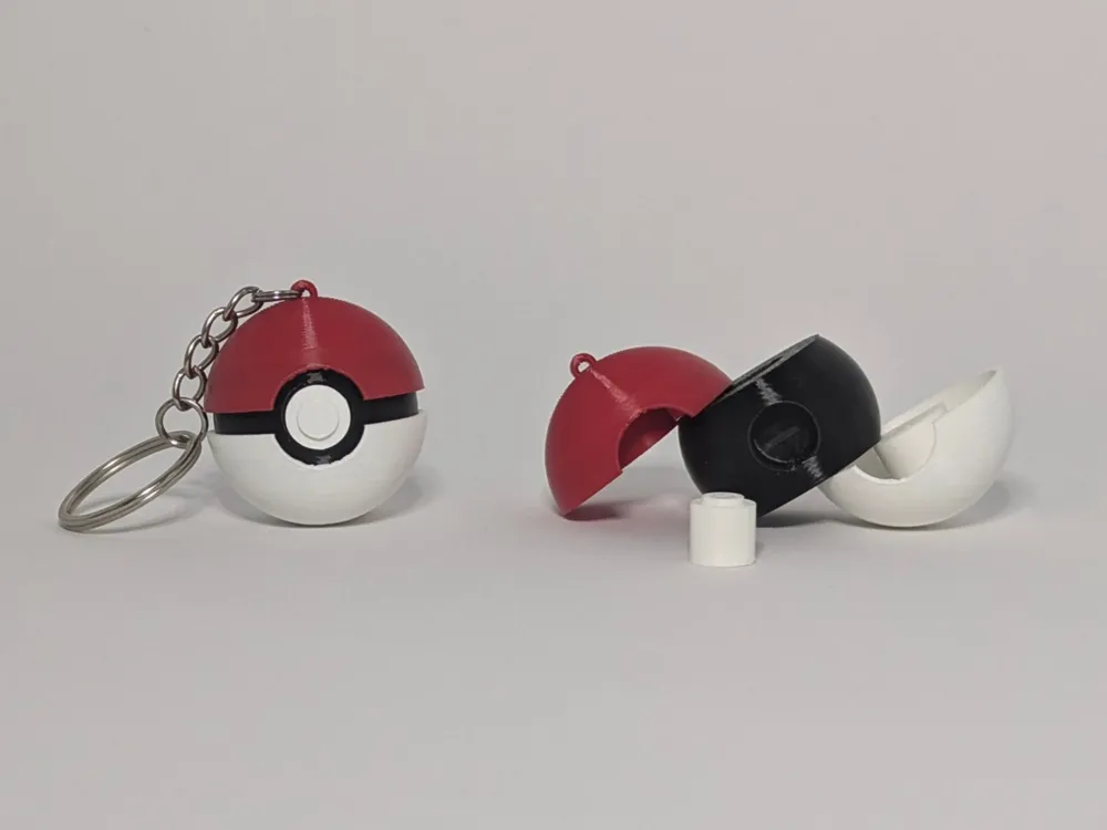 Mini Pokeball Keychain | No AMS needed! by custom3dmodels - MakerWorld